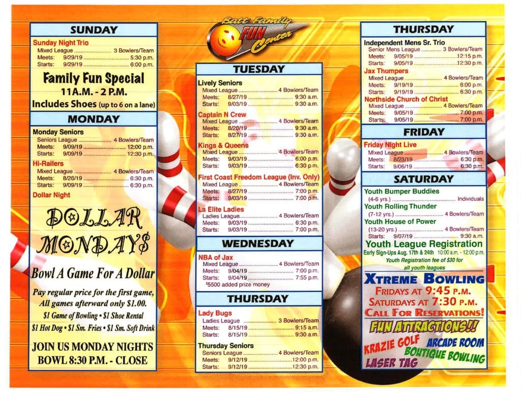 League Bowling | Batt Family Fun Center | Jacksonville FL