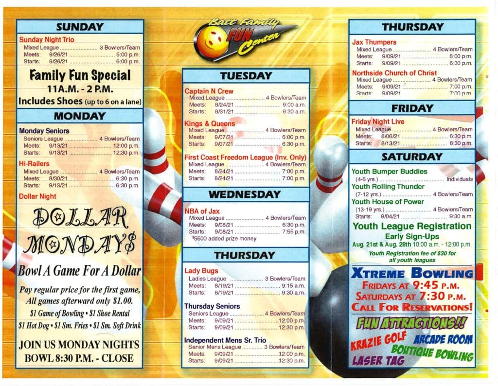 League Bowling | Batt Family Fun Center | Jacksonville FL