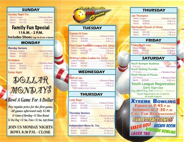 League Bowling | Batt Family Fun Center | Jacksonville FL